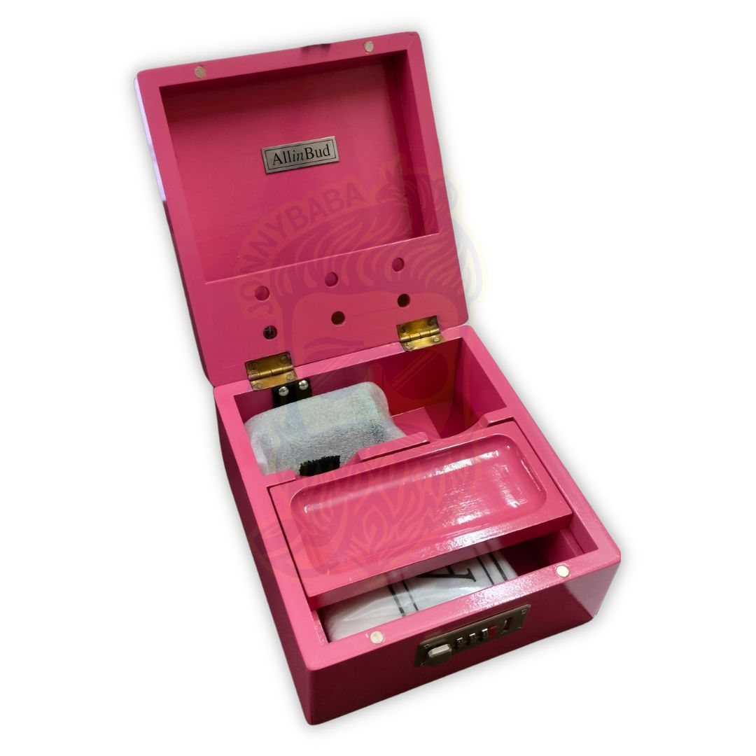 Pink Bliss Wooden Stashbox with Lock - Jonnybaba – Jonnybaba Lifestyle