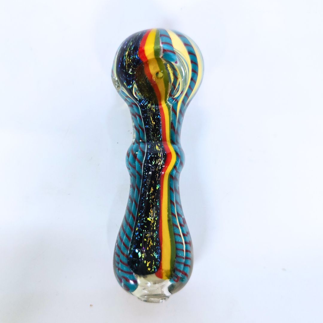Rasta Spark Handmade Glass Pipe – 5 inch – Jonnybaba Lifestyle