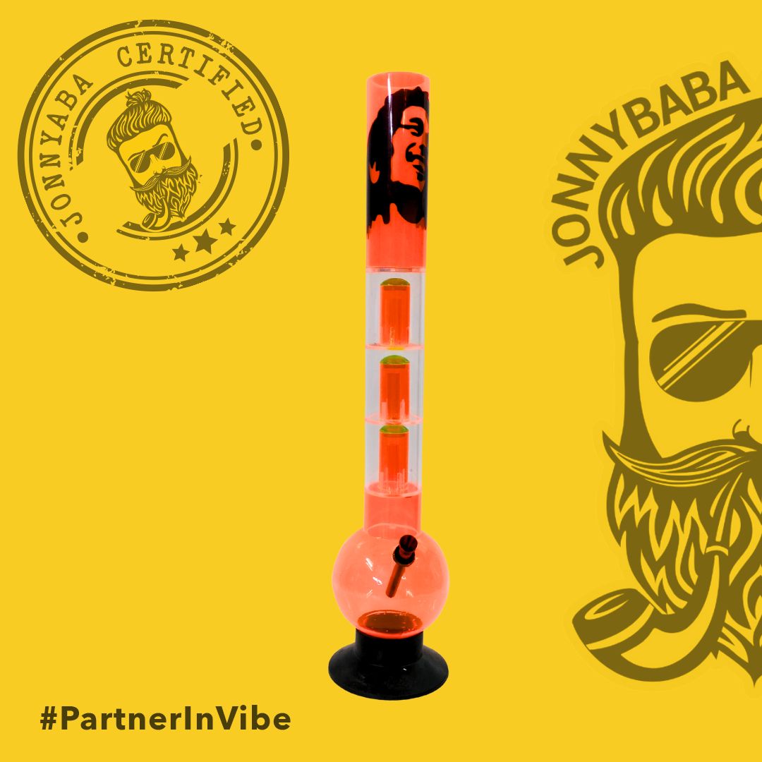 Tangerine Triple Percolator Bong - Jonnybaba – Jonnybaba Lifestyle