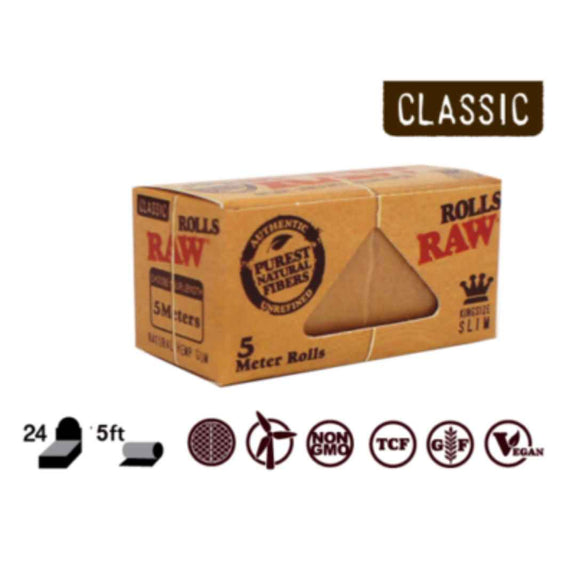 RAW Classic Roll 5 Meter – Unbleached Rolling Paper Roll – Jonnybaba ...